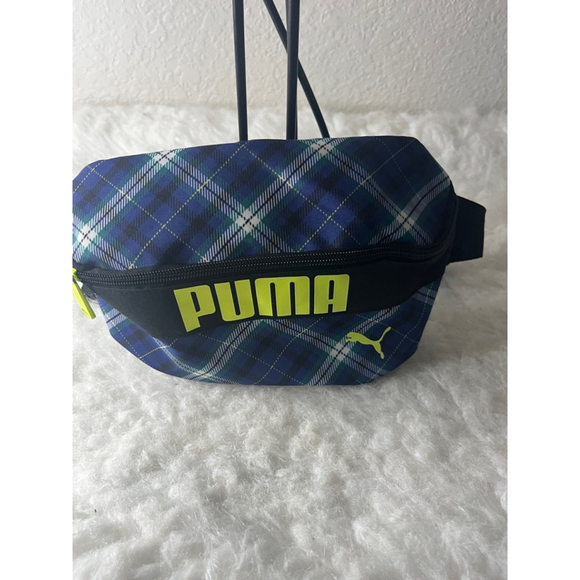Puma | Bags | Puma Rhythm Hip Sack Blue Black Plaid Waist Satchel With ...